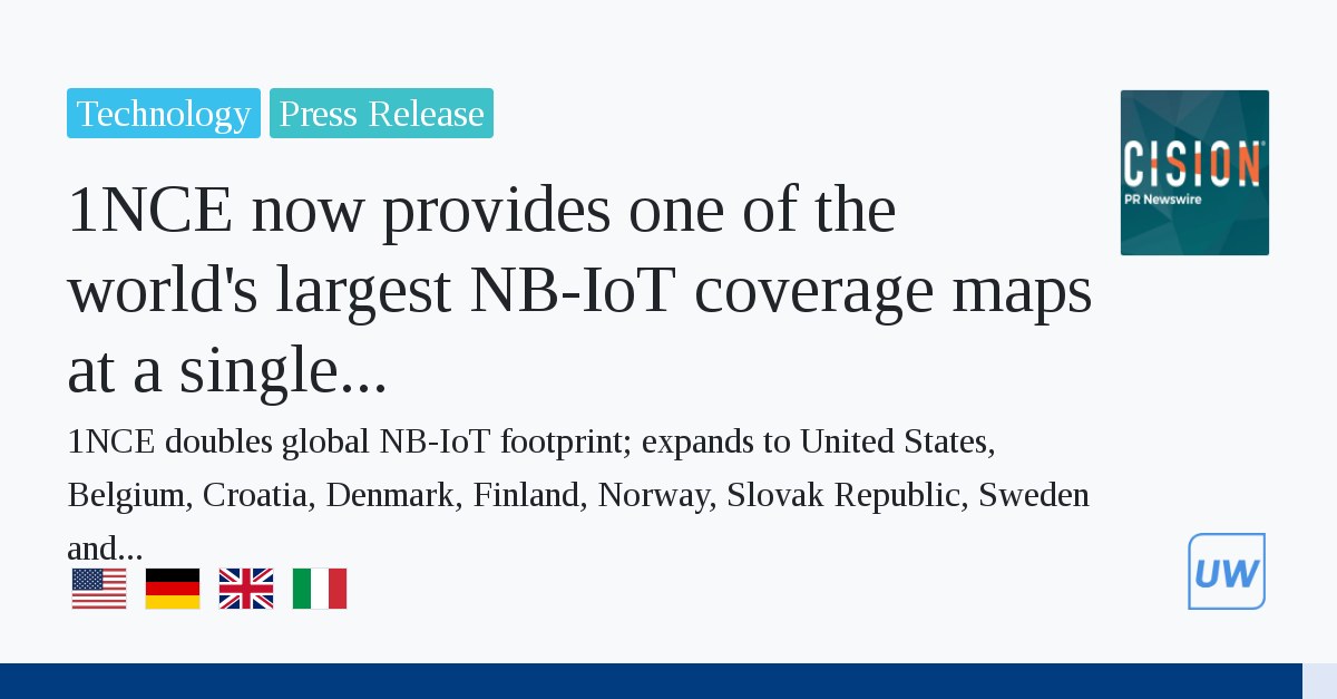 1NCE now provides one of the world’s largest NB-IoT coverage maps at a ...